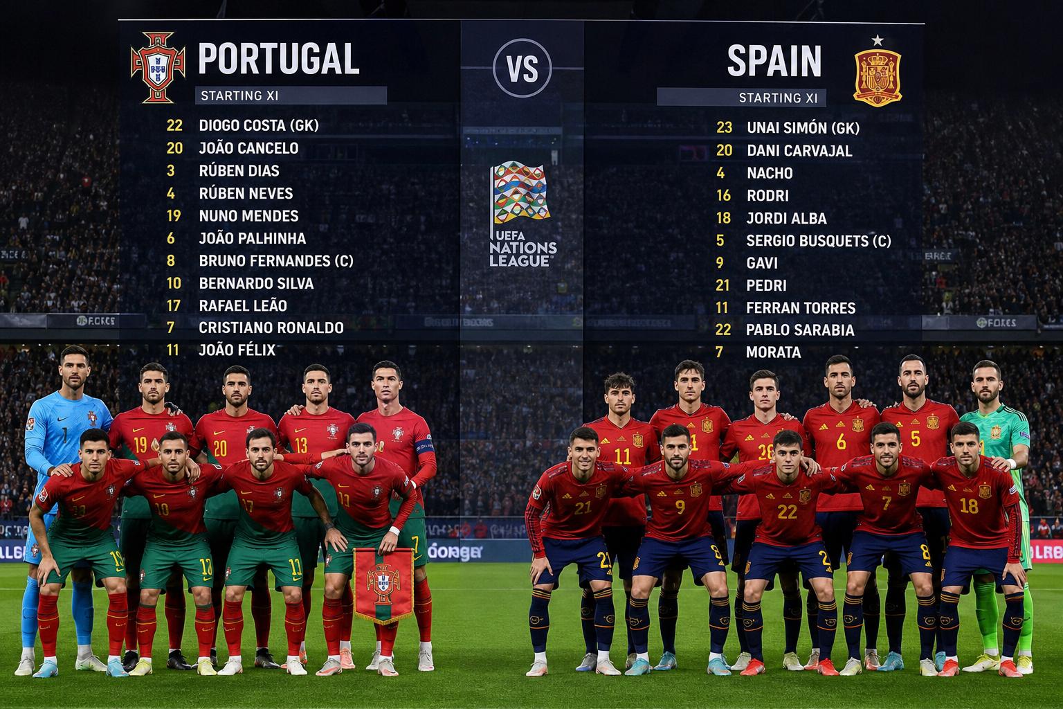 Portugal National Football Team vs Spain Lineups: Predicted XIs